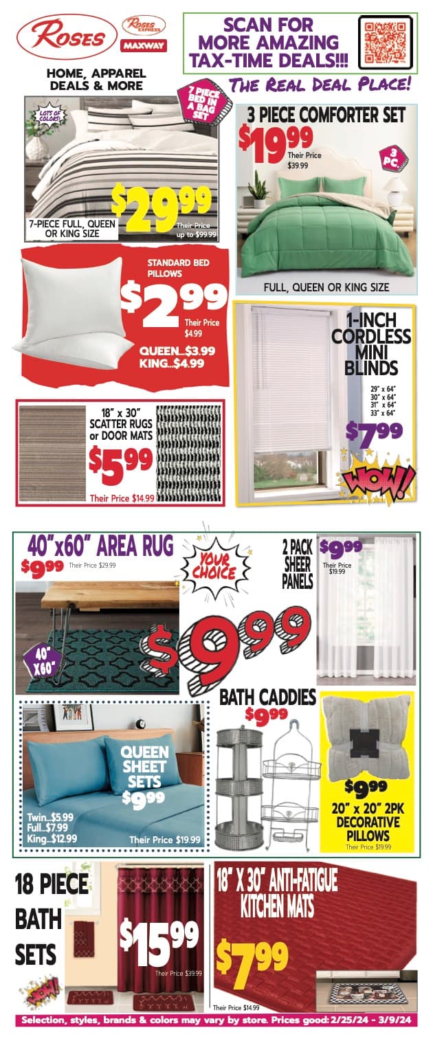 Current Monthly Specials Circular from your local Roses Discount Store