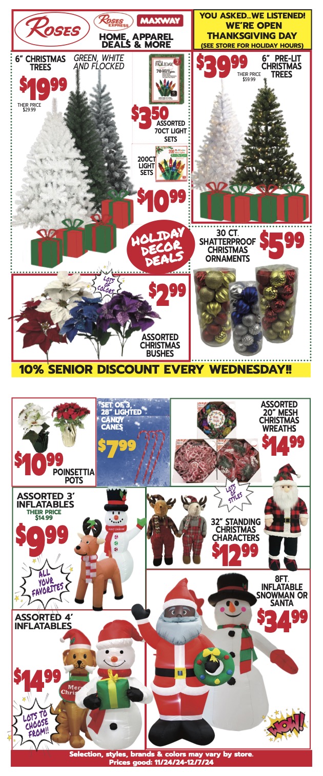 Current Monthly Specials Circular from your local Roses Discount Store